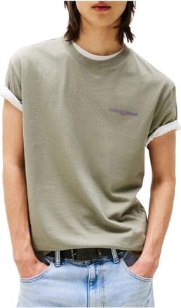 Tommy Jeans Homme, Tops, Vert, Taille: XL TShirt MC logo coton - Tommy Jeans