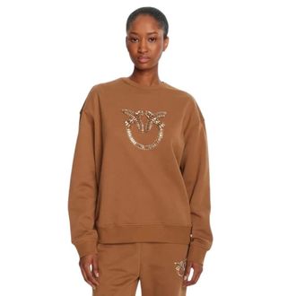 Pinko Pinko, Femme, Sweatshirts et sweats &agrave; capuche, Brun, Taille: 36 FR Nelly SweaT-shirt