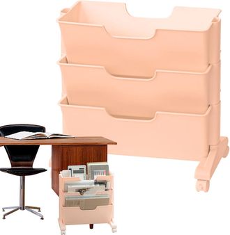 Generic Aktenwagen unter dem Schreibtisch, mobiles mit Rollen - 3-lagiges B&uuml;cherregal - Mobiler Organizer f&uuml;r den Arbeitsplatz unter dem Tisch f&uuml;r Information