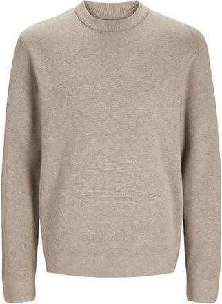 Jack & Jones Jprblamilano Stitch Knit Crew Neck, Griffes/d&eacute;tail : m&eacute;lang&eacute;, L