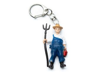 Miniblings Bauer Schl&uuml;sselanh&auml;nger Farmer Landwirt Hut - Handmade Modeschmuck I Anh&auml;nger Schl&uuml;sselring Schl&uuml;sselband Keyring