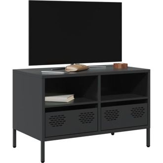 vidaXL Vidaxl - Meuble tv noir 68x39x43,5 cm acier lamin&eacute; &agrave; froid