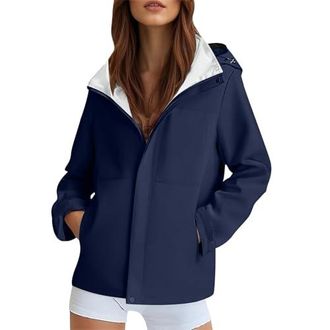 Generic Veste Femme Chic Et Elegant Veste d&eacute;contract&eacute;e coupe-vent tendance pour femme id&eacute;ale pour les activit&eacute;s de plein air et les sorties quotidiennes (Navy