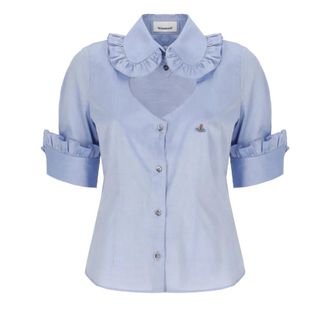 Vivienne Westwood Toulouse Frill Shirt - - Blouses & Shirts - Damen - Blau - XL
