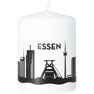 Goodtimes Stumpenkerze Essen Skyline (Wei&szlig;)