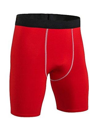 DianShao Homme Short De Compression Base Layer Couche Thermique pour Course Rouge M