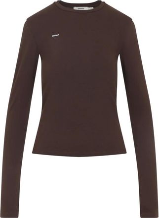 PANGAIA Pangaia, Femme, Tops, Brun, Taille: 38 FR Haut &agrave; Manches Longues en Coton Stretch