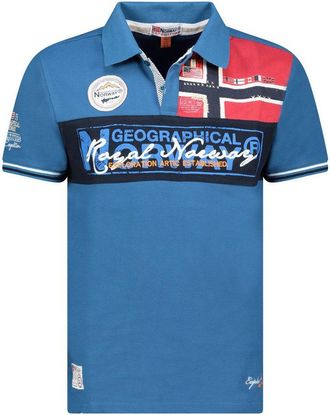 Geographical Norway T-Shirt Kurzarm Poloshirt bakidney Men mit Aufnähern und Kragen