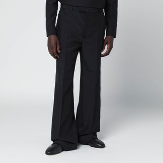 Gucci Schwarze Hose aus technischem Panama-Gewebe