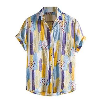 Generic Chemise hawa&iuml;enne tropicale amusante pour homme, palmier hawa&iuml;en, croisi&egrave;re dans les Cara&iuml;bes, chemise de plage, v&ecirc;tements &agrave; manches courtes boutonn&eacute;e