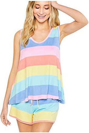 Generic Ensembles de Pyjama Court Femme 2 Pièces Shorts Femmes Pyjama Sets sans Manches Vêtement de Nuit Été Femme Deep V avec Débardeur et Short en Modal Nui