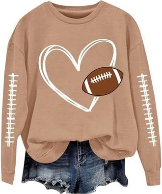 Generic Hauts dhiver pour femmes - Sweat &agrave; imprim&eacute; graphique britannique - Haut surdimensionn&eacute; &agrave; col rond - Manches longues - Automne - Hiver - D&eacute;contract&eacute; - 