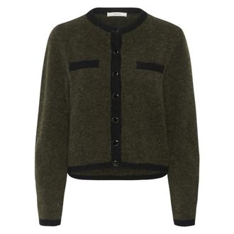 Gestuz Femme, Pulls, Vert, Taille: 36 FR Cardigan en Laine Vert Fonc&eacute; Veste