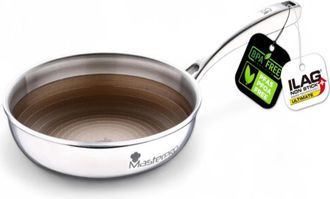 Masterpro Giro 3 - Antihaft-Pfanne, 24 cm - Mit dreifacher Schicht aus Edelstahl und Aluminium - Mit ergonomischem Griff - F&uuml;r alle Herdarten geeignet