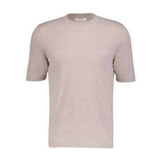 Boglioli Beiges Baumwoll-Seidenmischung T-Shirt - - Tops - Herren - Beige - XL