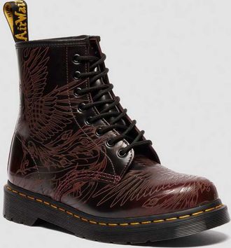 Dr. Martens 1460 Phoenix Arcadia Rub Off Leder Stiefel in Rot, Größe: 36