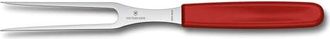 Victorinox by Swiss Army Swiss Classic, Profi Tranchiergabel, Extra Scharfe Klinge, 15 cm, Robuster Kunststoffgriff, Rostfreier Stahl, rot