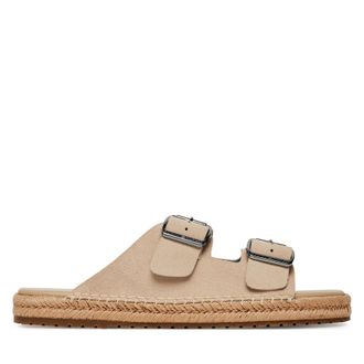 Tommy Hilfiger Espadrilles Tommy Hilfiger Flex Jutte Hilfiger Suede Sandal FM0FM05503 Beige