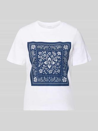 Rich & Royal T-Shirt mit Motiv-Print und Ziersteinbesatz