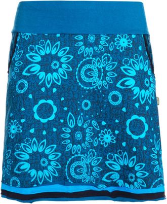 vishes Alternative Bekleidung - Damen Mini-Rock Baumwolle geometrisches Muster elastischer Bund t&uuml;rkis 40