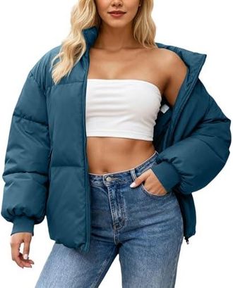 Generic Vestes dhiver 2026 pour femmes, manteau chaud et &eacute;pais, veste rembourr&eacute;e alternative en duvet avec col montant, v&ecirc;tements dext&eacute;rieur tendance pour le 