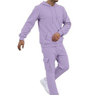 Generic Ensemble de costume décontracté de couleur unie pour homme, coupe confortable, tenue quotidienne pour le printemps, lautomne, lhiver, les activités de