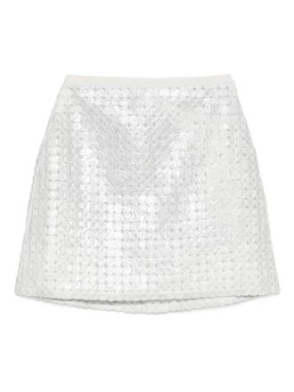Gemy Maalouf minijupe &agrave; ornements de sequins - Argent