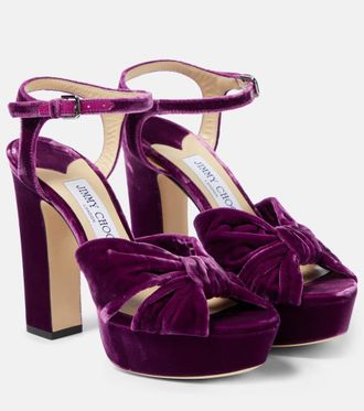 Jimmy Choo London Plateausandalen Heloise 120 aus Samt