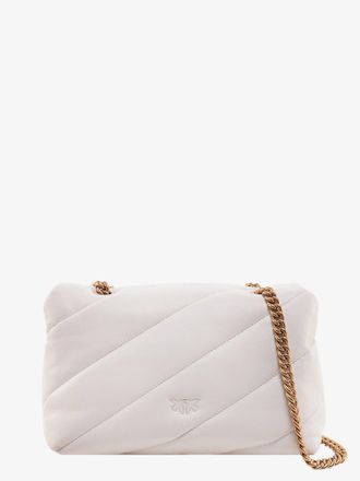 Pinko Womens Shoulder Bag Matelass&eacute; Leather White