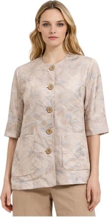 Maliparmi Maliparmi, Femme, Vestes, Beige, Taille: 44 FR Giaccia a Camicia Manica Corta in Fantasia