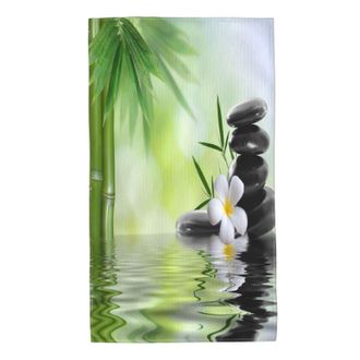 Generic Handt&uuml;cher 40x70cm, Zen Steine Blume Bambus Camping Handtuch Weich Tragbares Pool Badetuch, F&uuml;r Schwimmen, Wandern, Reise