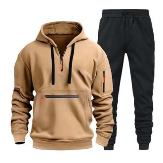 Generic Ensemble de surv&ecirc;tement pour homme avec capuche | Ensemble de jogging pour homme avec deux pi&egrave;ces zipp&eacute;es Ensemble de surv&ecirc;tement &agrave; capuche confortabl