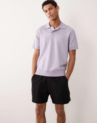 Abercrombie & Fitch Short en coton et lin m&eacute;lang&eacute;s &agrave; enfiler - Noir