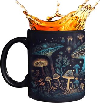 Generic Pilz-Kaffeetasse, Teetasse mit wechselndem Muster | 340 ml Teetasse, magisch und fantasievoll, perfekt für Naturliebhaber, Büro, Zuhause, originelle G
