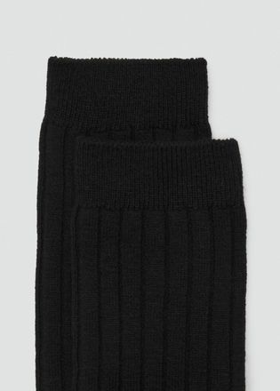 Mango Rippsocken aus Wollgemisch schwarz - Damen - Einheitsgröße - MANGO