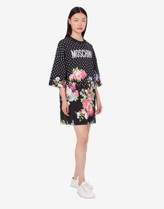 Moschino Robe en coton lourd imprim&eacute; - Noir