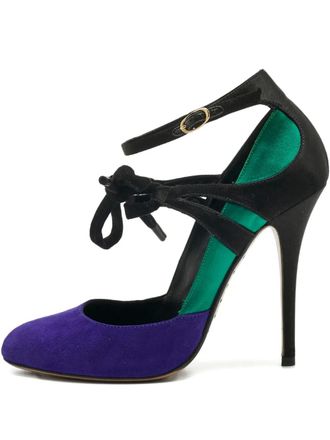 Giuseppe Zanotti Wildleder-Pumps mit Kn&ouml;chelriemen - Violett
