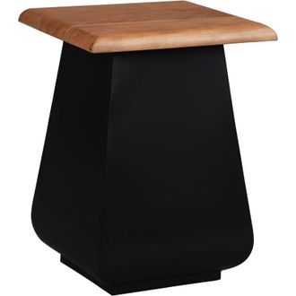 WOMO-DESIGN Beistelltisch Galway 30x45x30 cm rechteckig, Schwarz-Natur, Akazienholz, Metall, Unikat, Handgefertigt, Massivholz M&ouml;bel Wohnzimmertisch