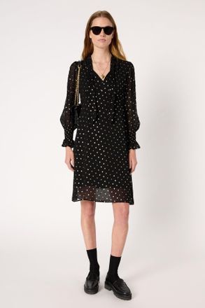 Gerard Darel Robe en mousseline &agrave; col lavalli&egrave;re - LAURE - Noir