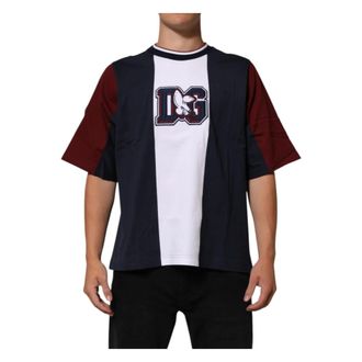 Dolce & Gabbana Gestreiftes Baumwoll-Rundhals-T-Shirt - - Tops - Herren - Mehrfarbig - M
