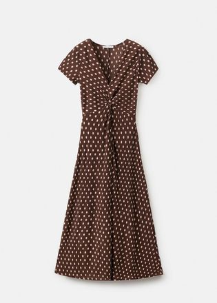 Mango Robe de grossesse &agrave; texture florale marron - Femme - S - MANGO