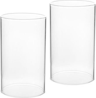 SOLUSTRE JHKNNK Kerzenzylinder aus Glas 2 St&uuml;ck Feuerfester Transparenter Kerzenhalter Offener Kerzenschirm f&uuml;r Tischdeko und Teelicht bei Festen und Feiern (1