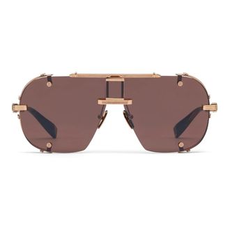 Balmain Ros&eacute;gold Braun Swirl Navigator Sonnenbrille - - Accessories - Damen - Braun - ONE SIZE