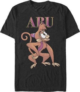 Disney Unisex Aladdin Abu Organic Short Sleeve T-Shirt, Schwarz, XL