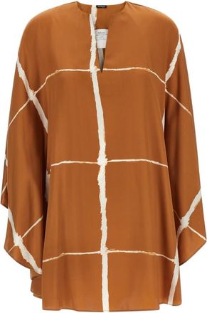 Kiton Femme, Blouses et Chemises, Brun, Taille: 42 FR Chemisier en satin de soie