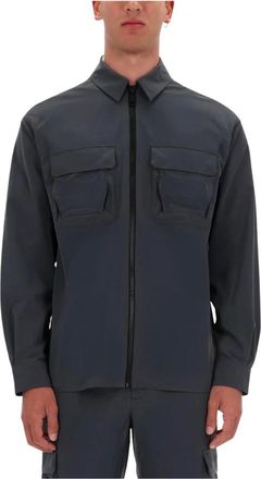 Versace Jeans Couture Homme, Vestes, Gris, Taille: M Veste chemise utilitaire zipp&eacute;e sur le devant