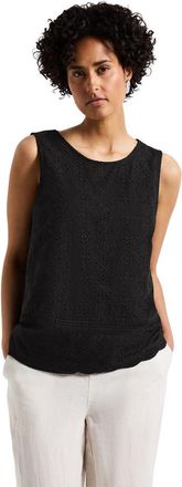 Street One Damen A323304 Top mit Zierstickerei, Schwarz, 34