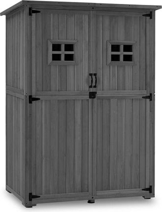 MCombo M MCombo Gartenschrank Gartenhaus Holz Outdoor Wetterfest, 0912EY(grau)