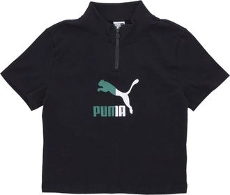 Puma Schwarzes Poloshirt mit kurzen &Auml;rmeln - - Tops - Damen - Schwarzk - S