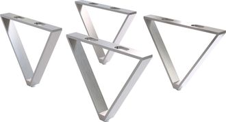DELIFE Fuß V-Form Edelstahl gebürstet 15 cm für alle Möbelarten (4er Set)